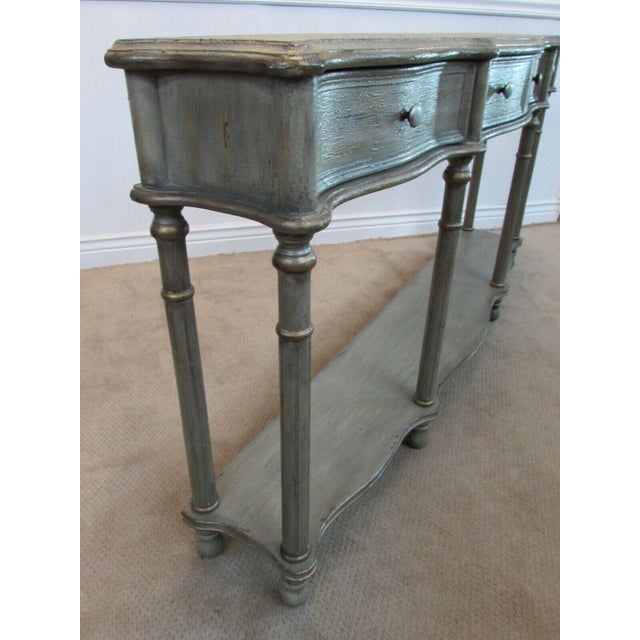 Two Tier Grey Factory Finish Console | Chairish