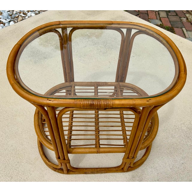 1980s Bent Rattan Table Styled After Franco Albini | Chairish