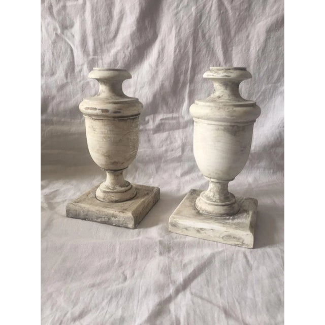 Set of Two Italian Bases in Hand-Carved Wood, Lacquered in Shades of ...