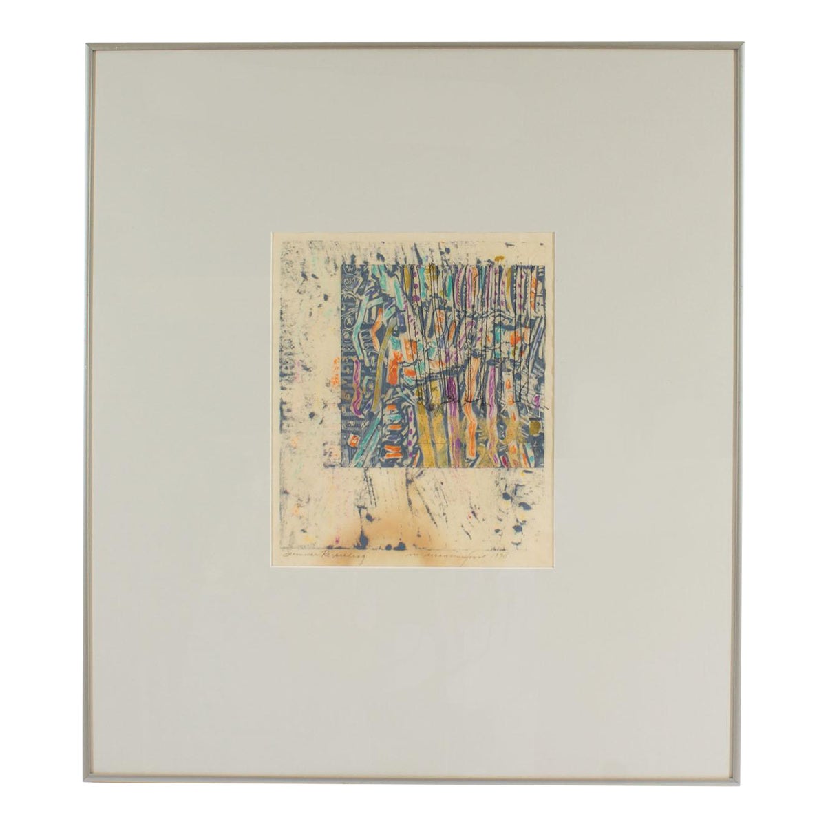 1998 “Summer Re-Seeding” Monoprint With Stitching by Marlene Mancini ...