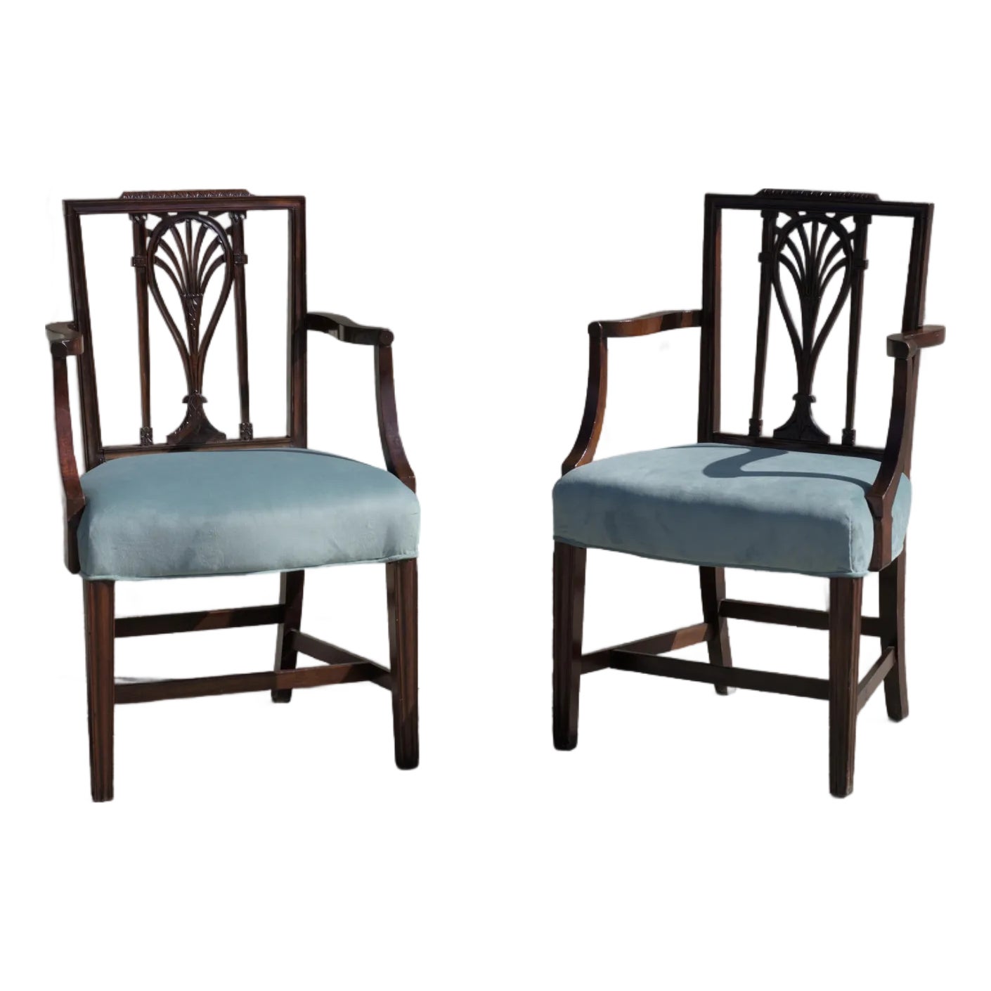 Early 20th Century Pair of Federal or Sheraton Square Back Side Chairs ...