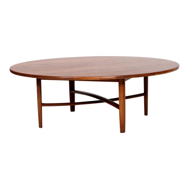 1960s Mid Century Modern Walnut Drexel Parallel Round Coffee Table by ...