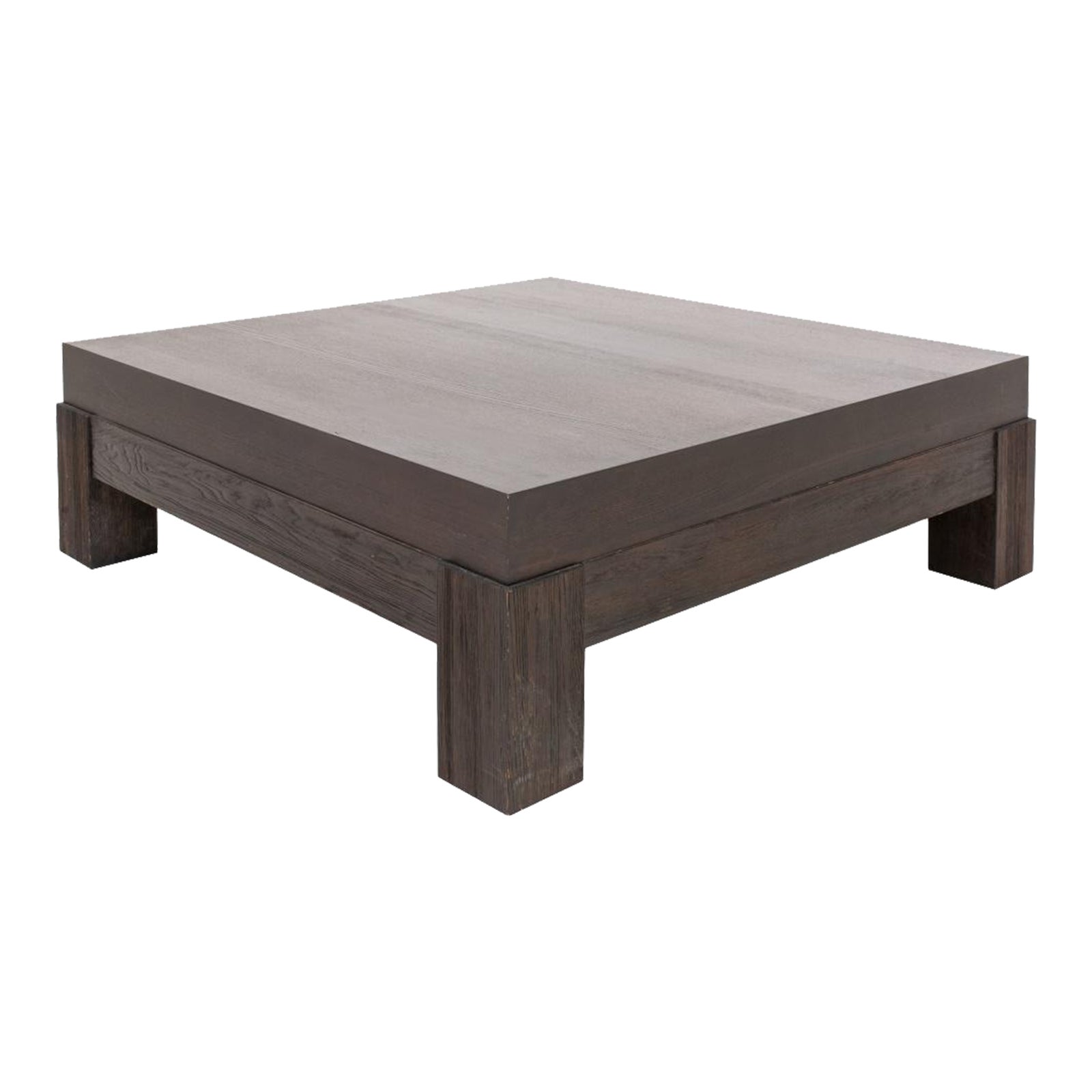Square Wenge-Stained Oak Low Table | Chairish