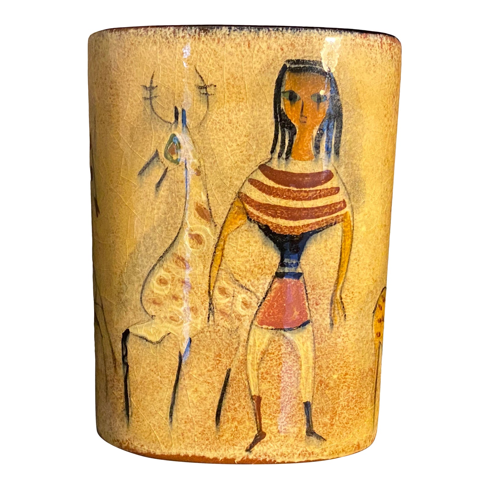 1950s Mid-Century Poila Pillin Vase Featuring Figural and Animal Motifs ...