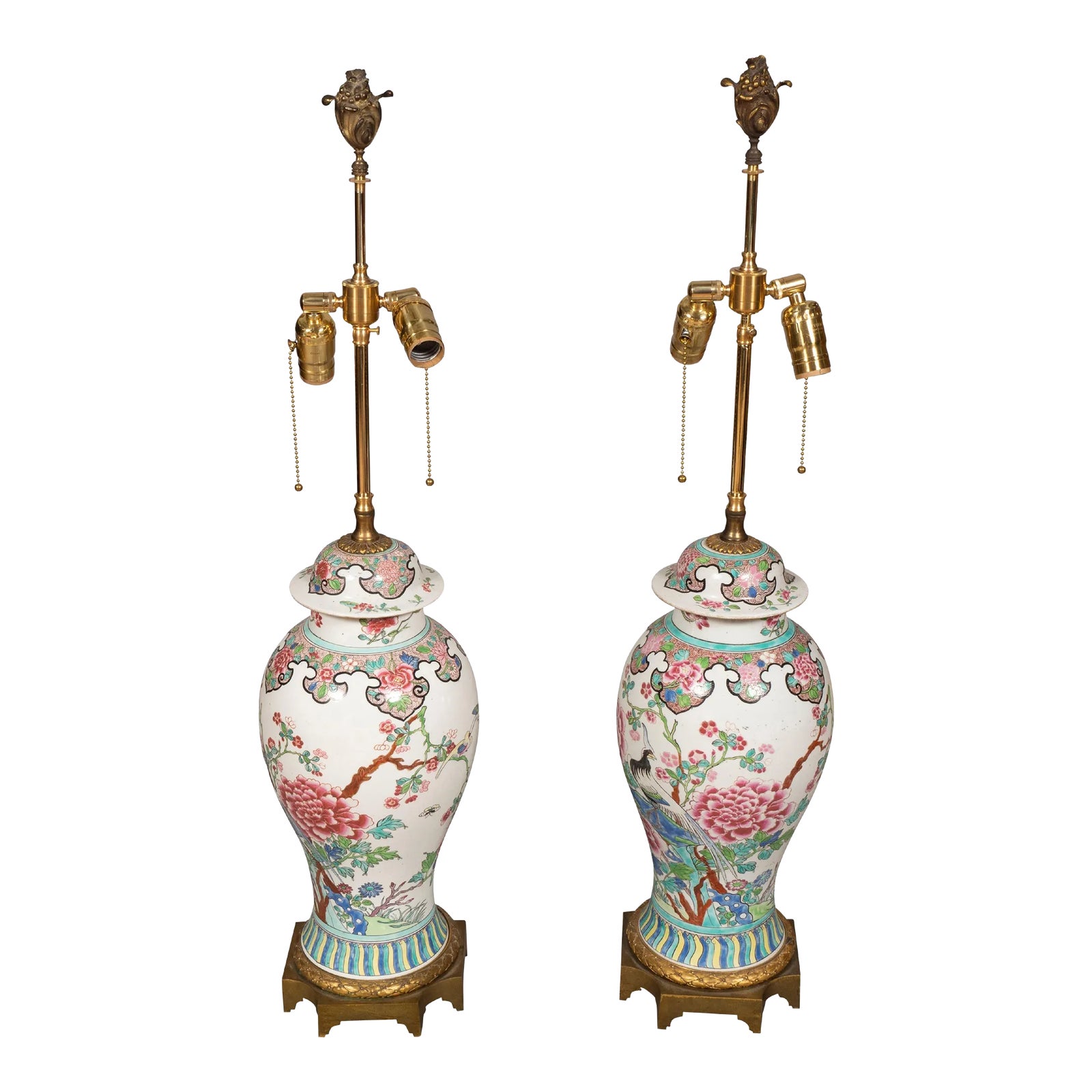 Samson Porcelain Table Lamps - a Pair | Chairish