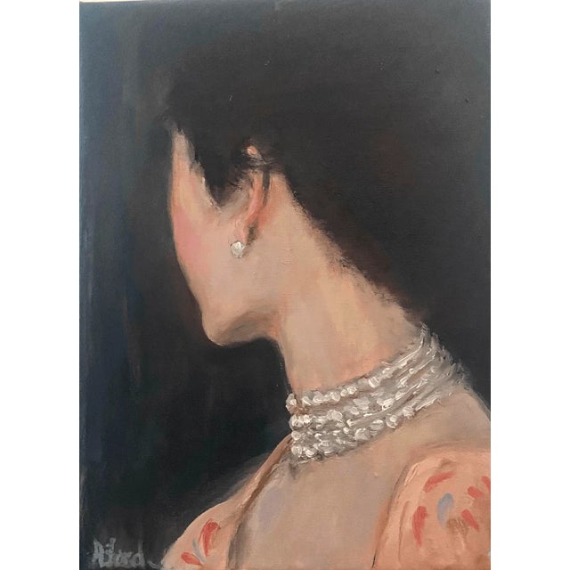 Girl with Pearl Necklace, Original Expressionist Painting by Alice Ford ...