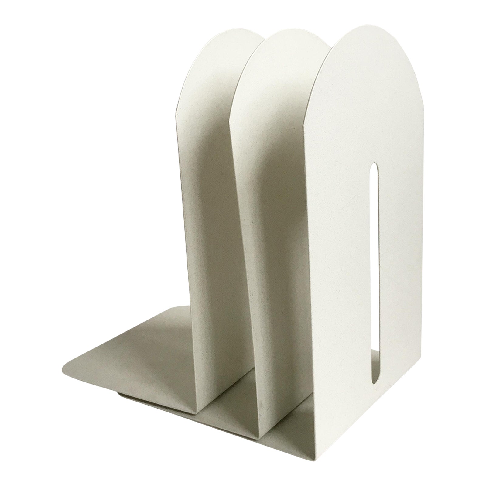 Mid-Century Post Modern Arch Cream Speckled Powder Coated Bookends Set ...