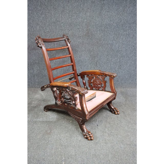 Mahogany Victorian Morris Lounge Chair | Chairish