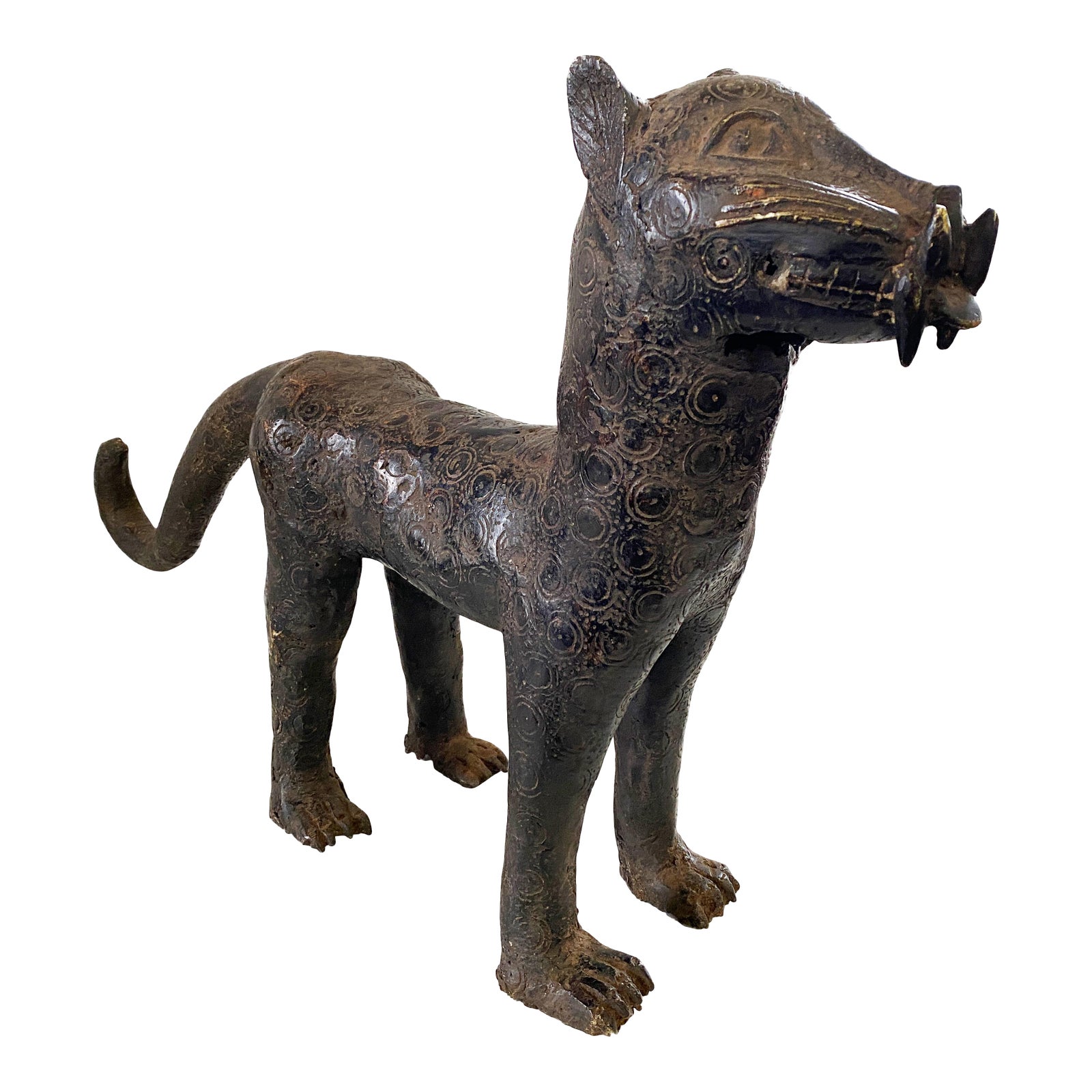 Old Benin Bronze Leopard Nigeria | Chairish