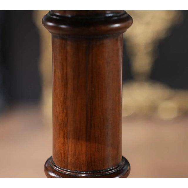 Round Mahogany Table With Reeded Edge | Chairish