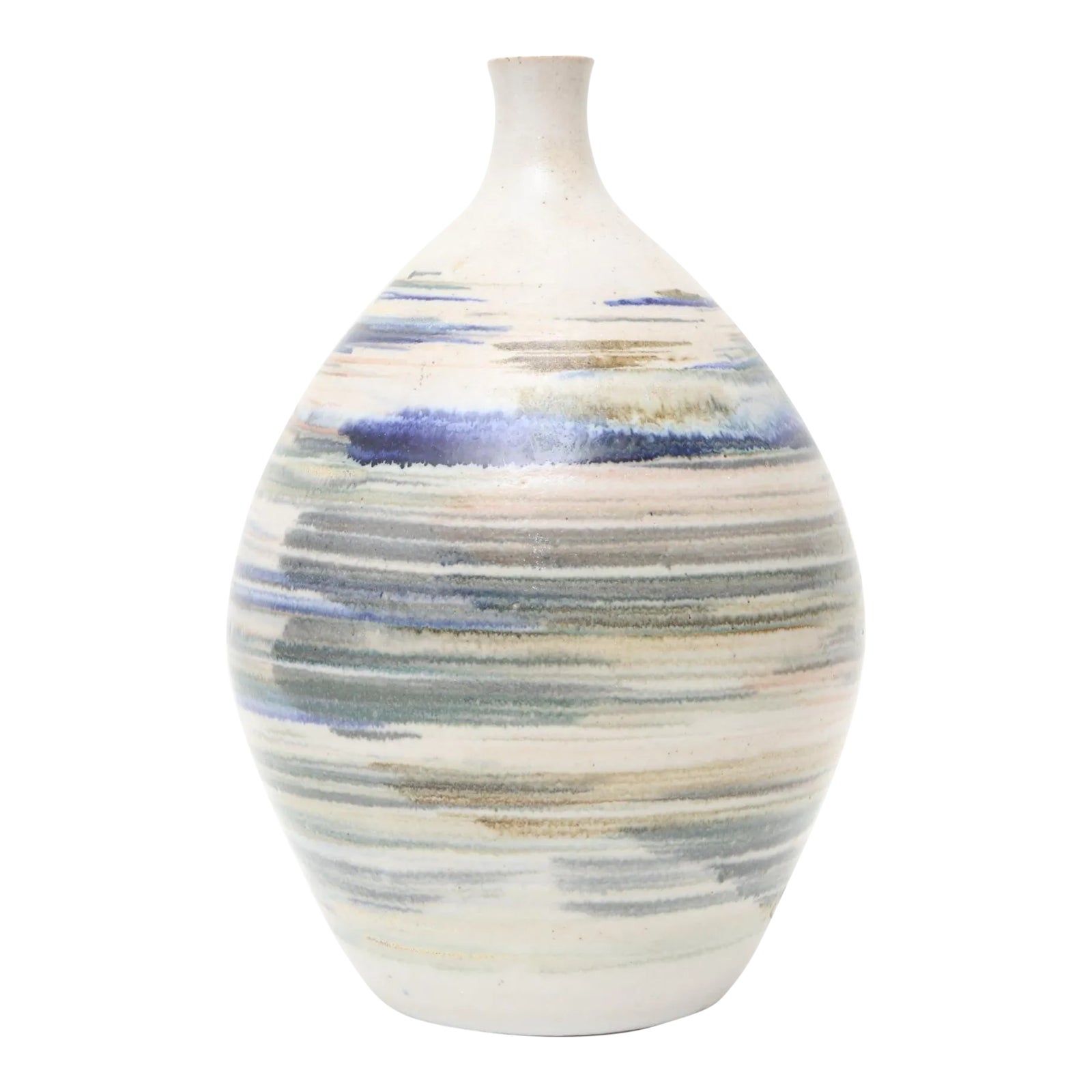 Mid-Century Modern Vintage Organic Modern Studio Pottery Large Bud Vase ...