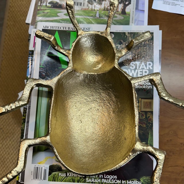 Oversized Brass Bug Paperweight | Chairish