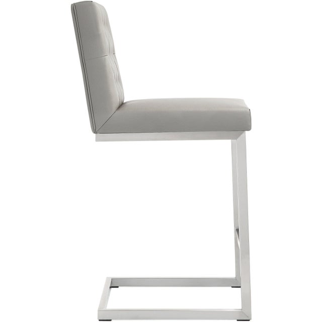 Helsinki Light Grey Steel Counter Stools - Set of 2 | Chairish