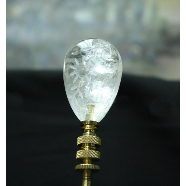 Modern Style Engraved Rock Crystal Table Lamps - a Pair | Chairish
