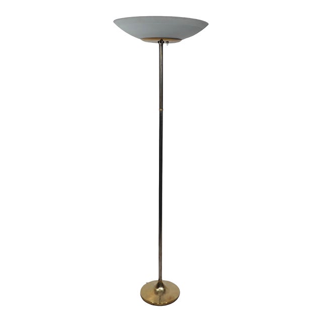 Mid Century Torchiere Uplight Floor Lamp | Chairish
