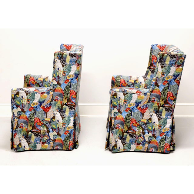 21st Century Traditional Club Chairs in Colorful Bird Themed Fabric ...