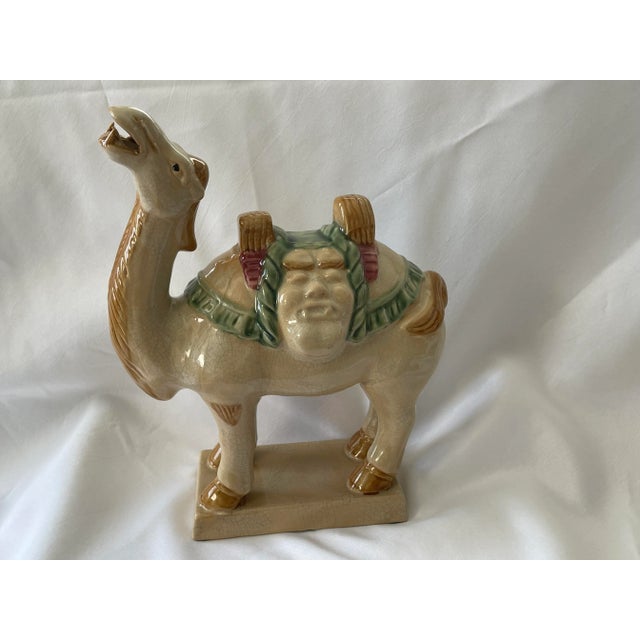 1970s Vintage Chinese Ceramic Camel Buddha Statue Sculpture - Tang ...