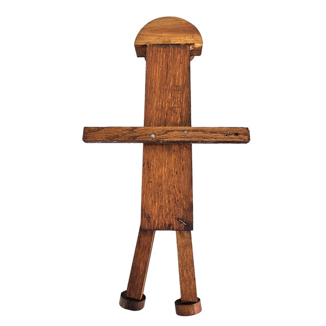 Handmade Outsider Folk Art Wood Plank Wall Figure, Rustic Primitive, 16 ...