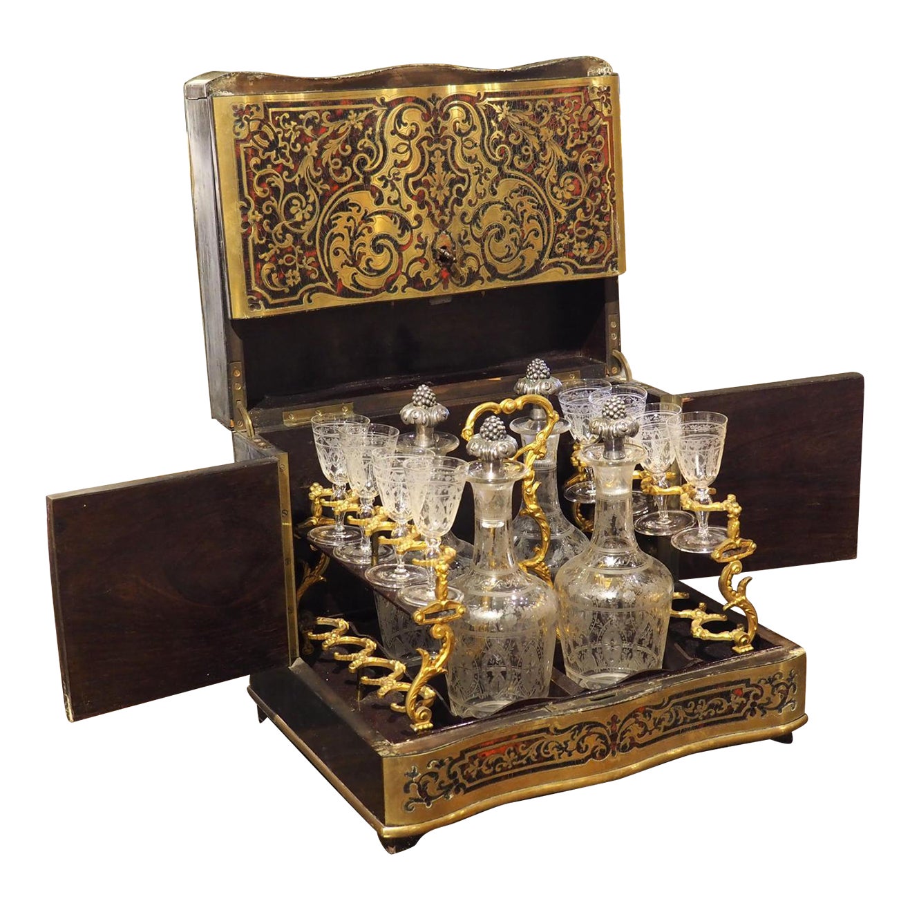 19th Century French André-Charles Boulle Style Cave à Liqueur | Chairish