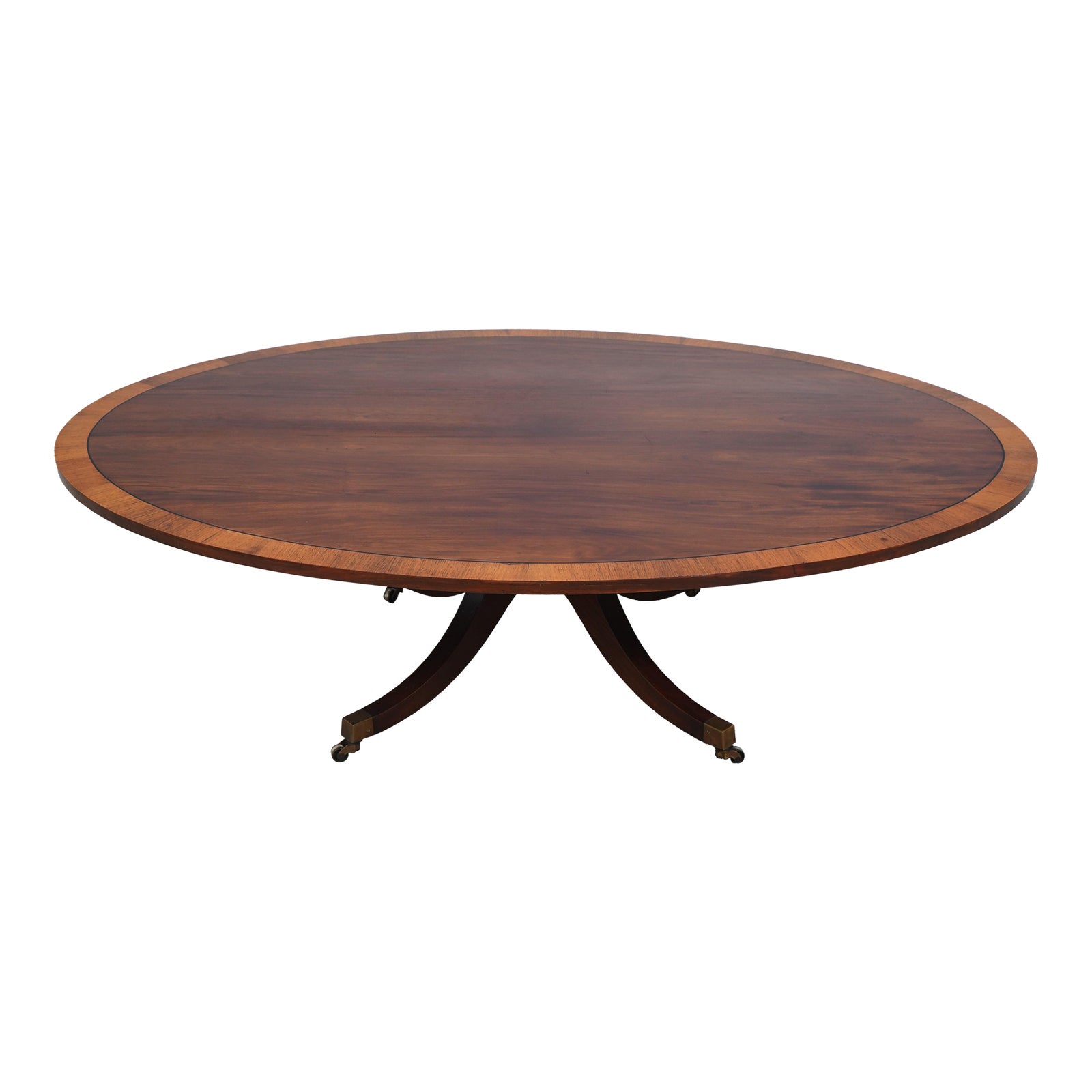 Smith & Watson Large Elliptical Mahogany Coffee Table | Chairish