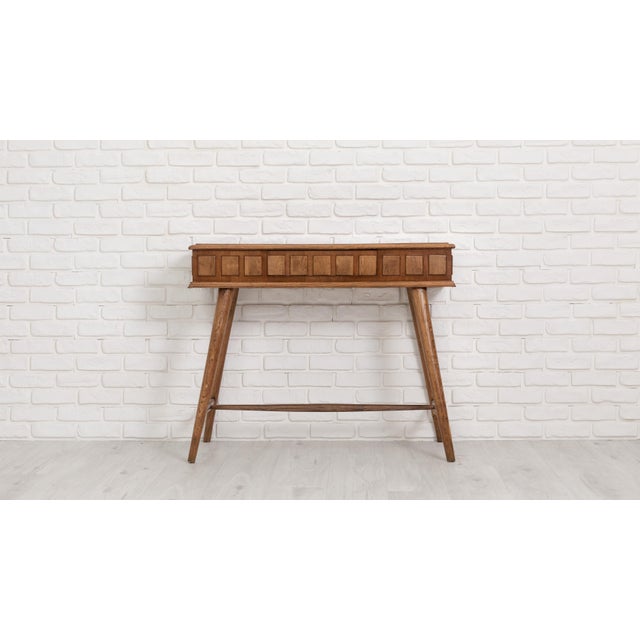 1960s Artisan Oak Console Table | Chairish