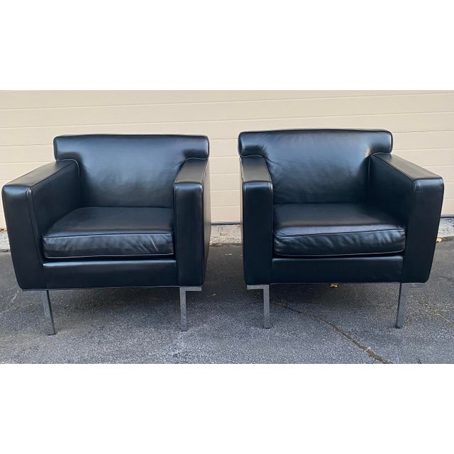 Design Within Reach Leather Theater Chairs - a Pair | Chairish