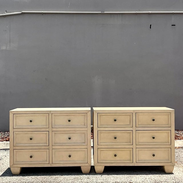 Late 20th Century Vintage Boho Lexington Leather Wrapped Chest of ...