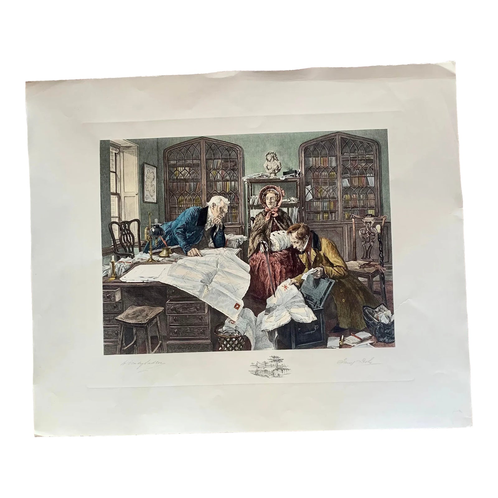 Circa 1900 W. Dendy Sadler Artist "The Right of Way" Colored Etching ...