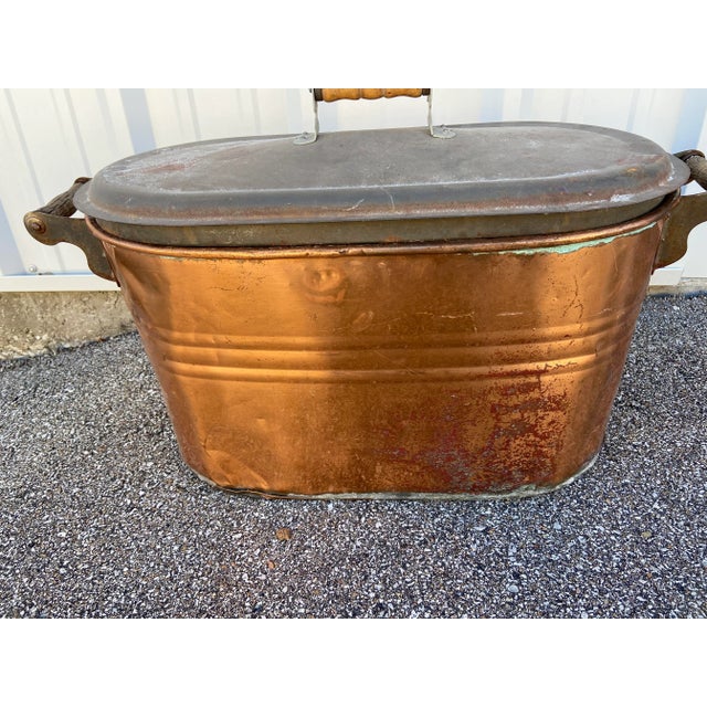 Vintage Rustic Copper Boiler With Lid | Chairish