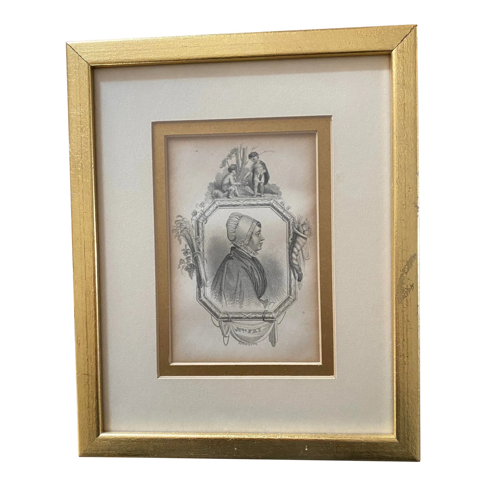 Antique Portrait Engraving Elizabeth Fry | Chairish