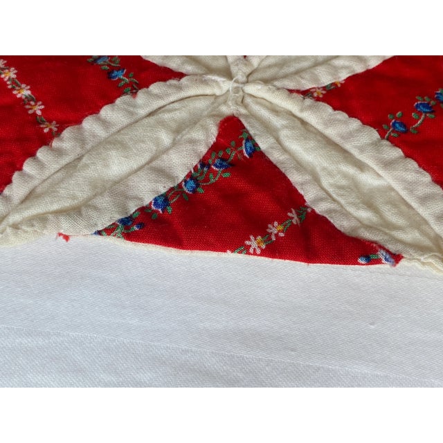 Large Beautiful Antique Cathedral Windows Quilt | Chairish