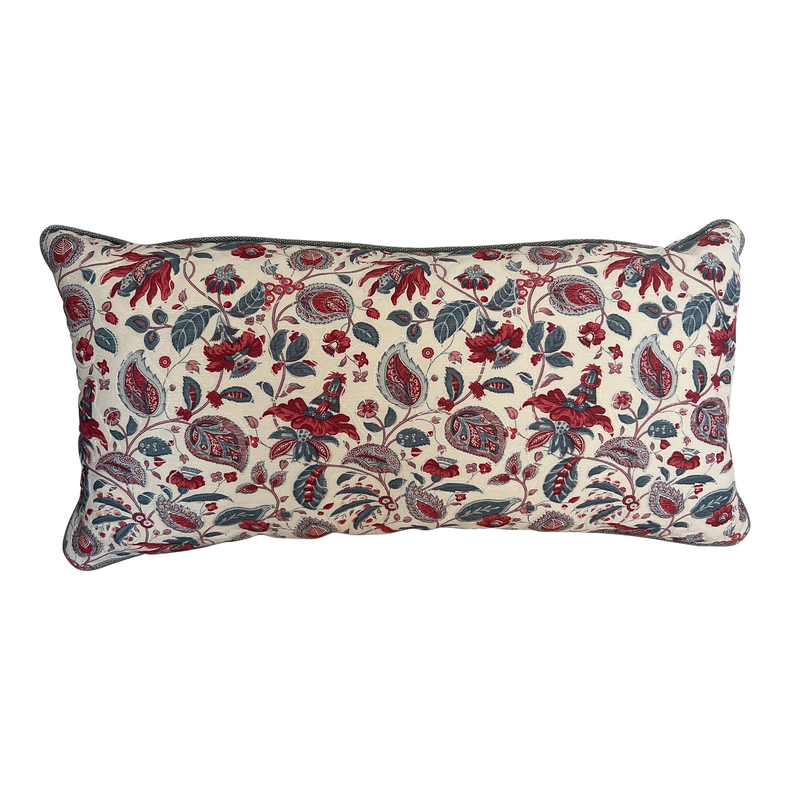 Custom Designs Quilted Bennison Lumbar Pillow With Contrast Welt and ...