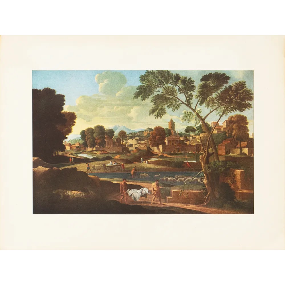 1956 After Nicolas Poussin "The Funeral of Phocion", Full-Color Print ...