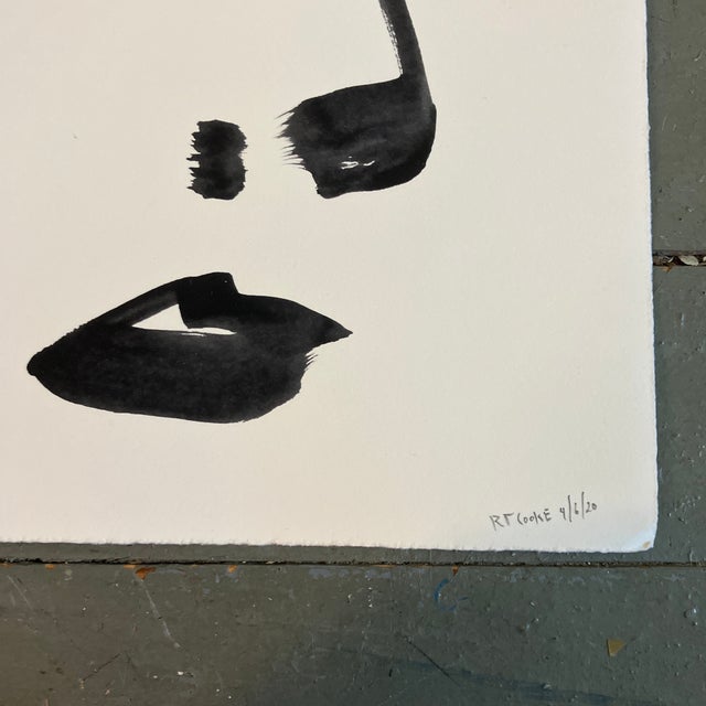 Contemporary Original Robert Cooke Abstract Face Painting | Chairish