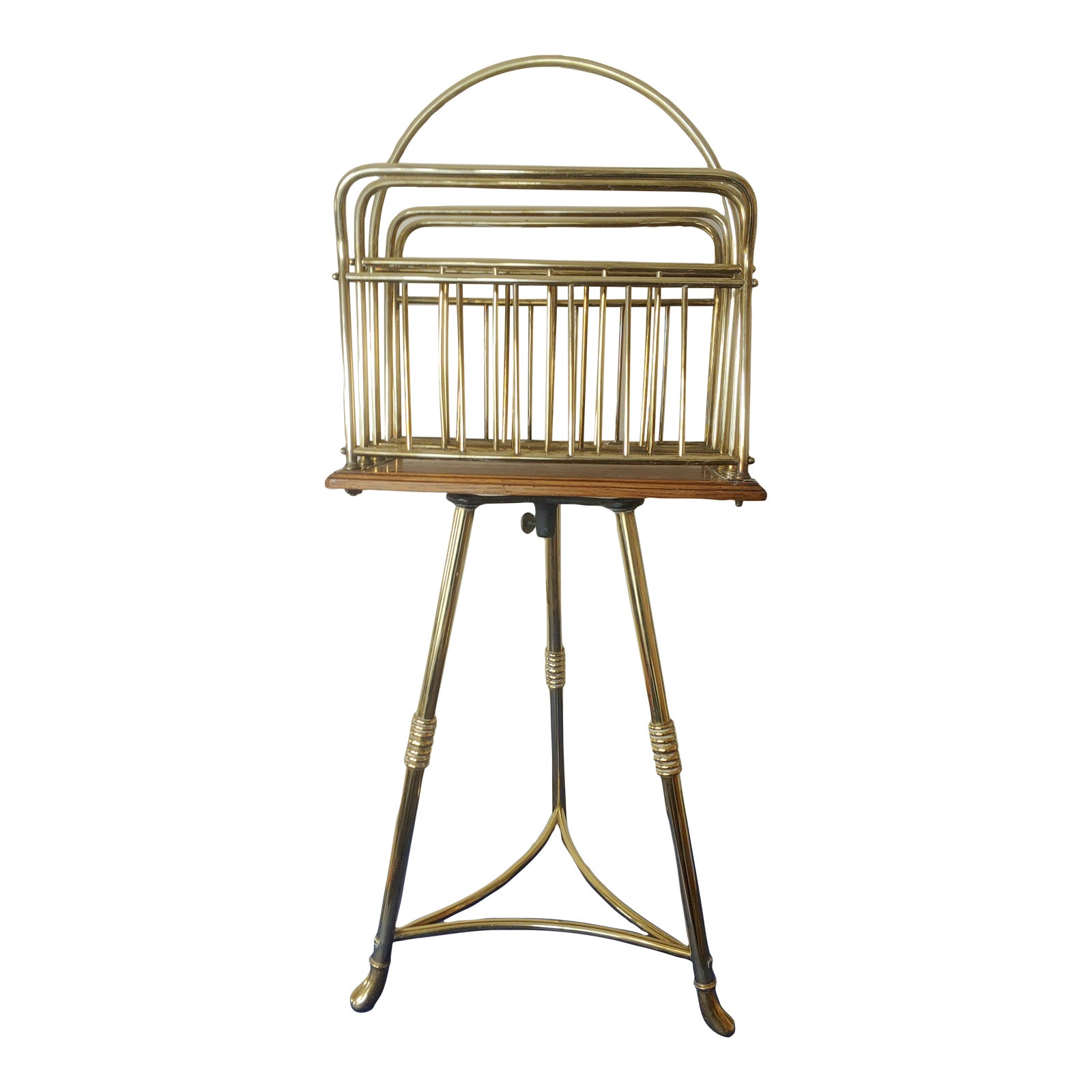 Victorian Brass Newspaper Stand | Chairish