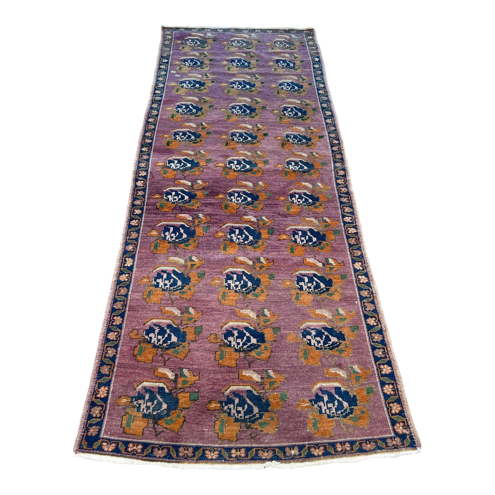 Vintage Rose Pattern Nomadic Handmade Rug | Chairish