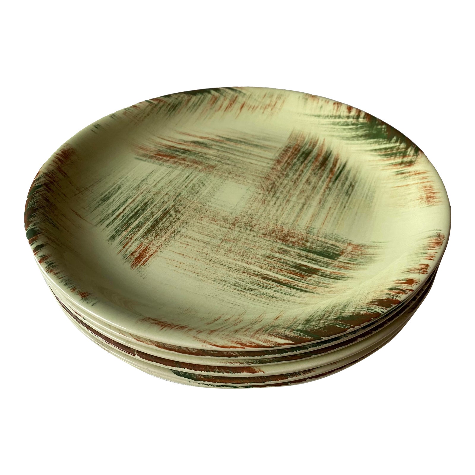 1950s Vernonware Raffia Dinner Plates- Set of 6 | Chairish