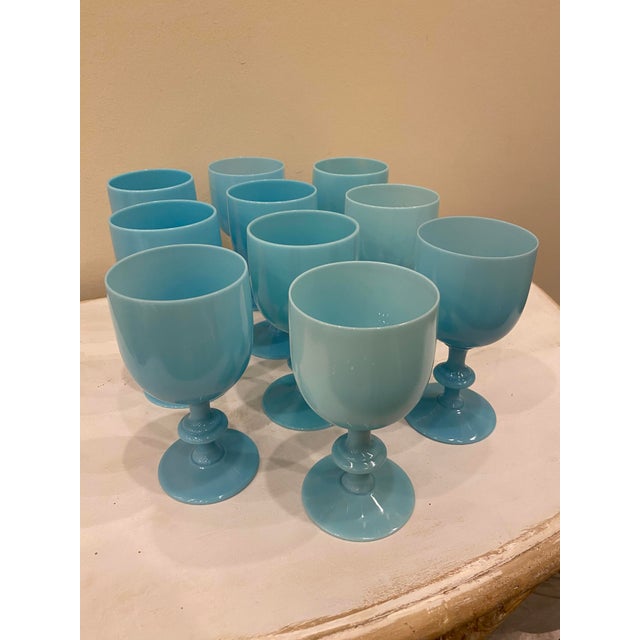 Vintage Portieux Vallerysthal French Opaline Goblets Set Of 10 Chairish