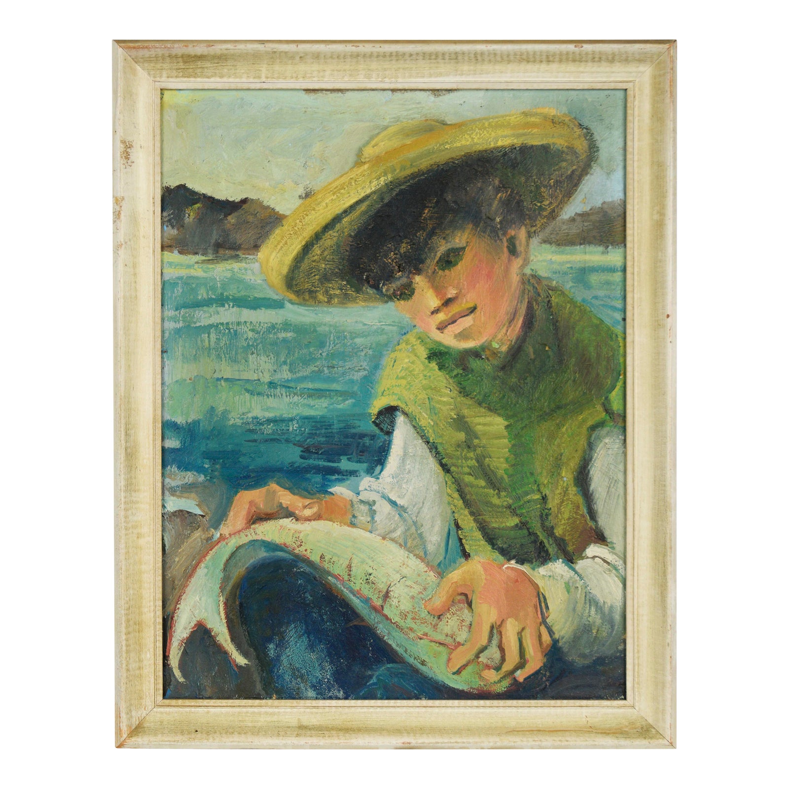 First Catch of the Day - Young Fisherman at Sea by Betty Cal Alumnus ...