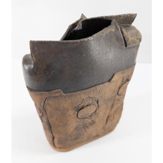 Mid-Century Modern Art Pottery Redware Clay Vase, Signed | Chairish