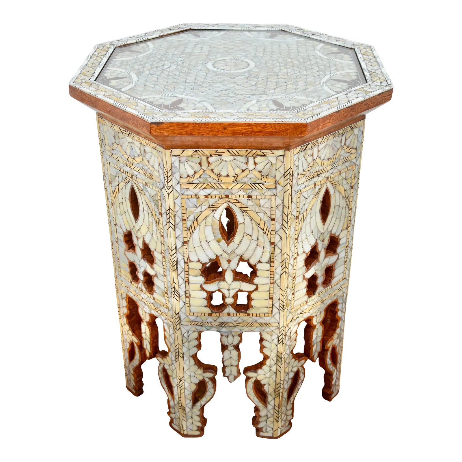 Late 20th Century Vintage Andalusian-Patterned Mother-Of-Pearl Inlaid ...
