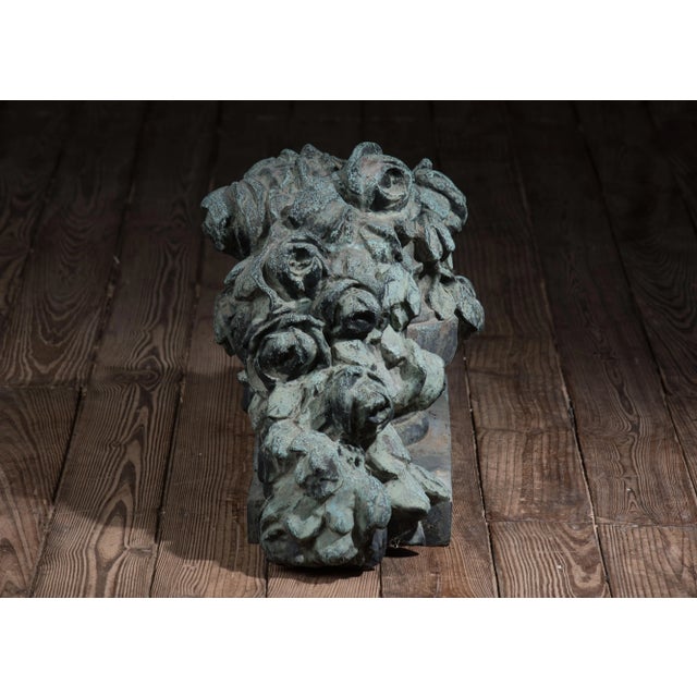 Large Mid 19th Century French Verdigris Bronze Floral Sculpture | Chairish