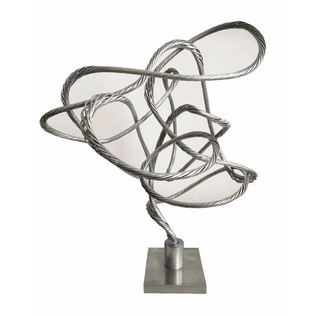 Abstract Aluminum Wire Sculpture | Chairish