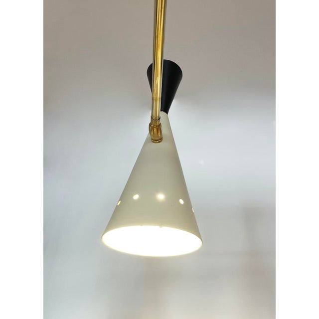 Vintage Black and White Double Cone Chandelier, 1970s | Chairish