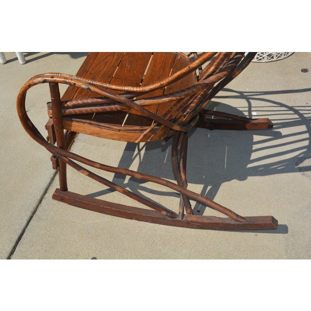 American Adirondack Twig Willow Rocking Chair Rustic Natural - Plank ...