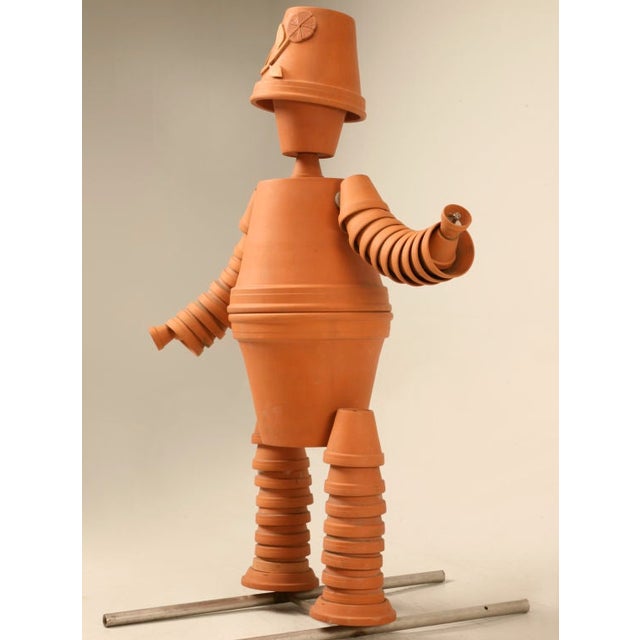 Vintage English Terra-Cotta Pot Man Sculpture for Home, Garden Cty ...