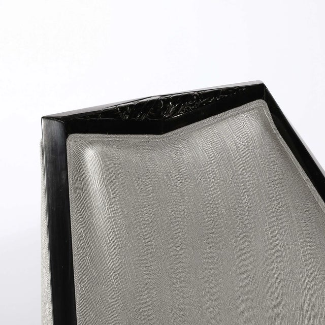 Art Deco Cubist Black Lacquer Skyscraper Lounge Chairs in Manner of ...