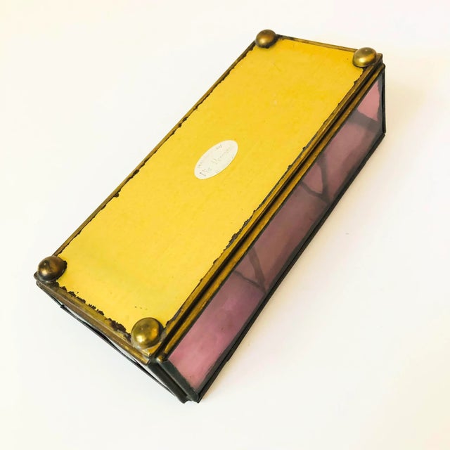 Etched Glass and Brass Divided Box | Chairish