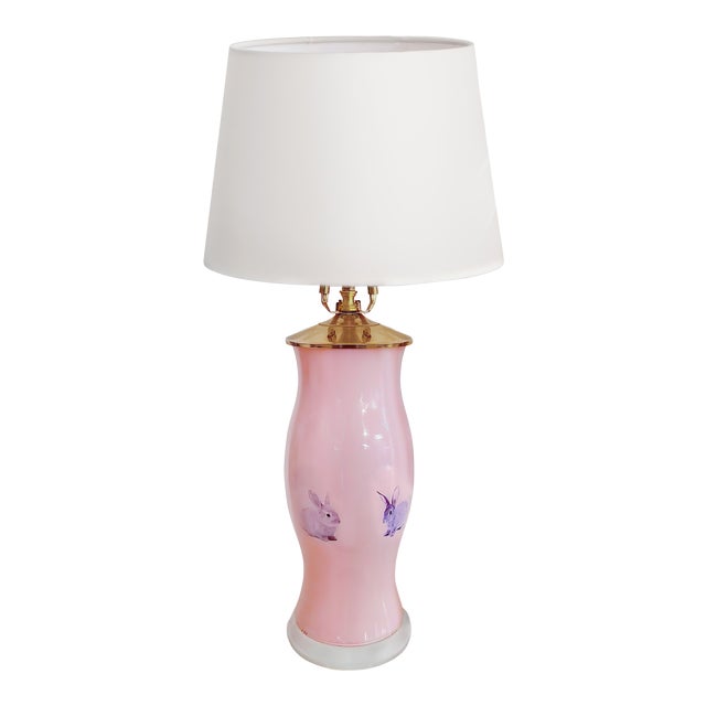 Pink Children's Hand Decoupaged Lamp | Chairish
