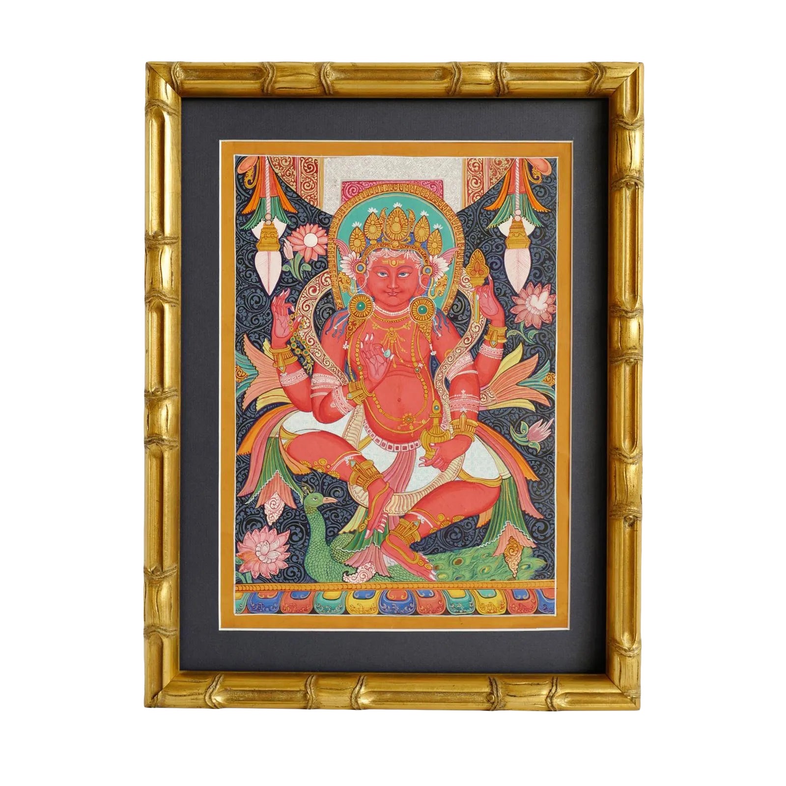 Original Karmacharya Painting of Kumar God of War | Chairish